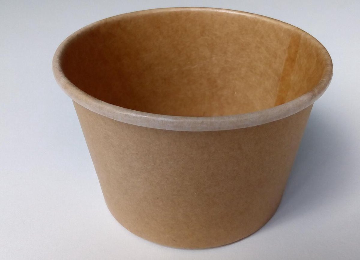 soepbeker + deksel - stevig bruin karton - 250 cc - 25 stuks | bol.com