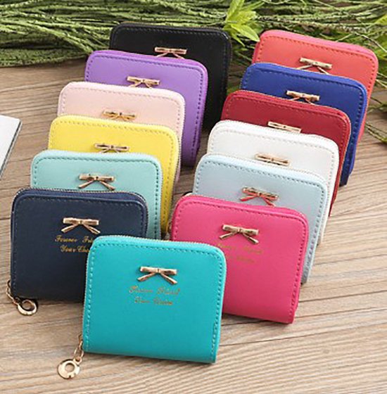 Dames Portemonnee Met Strikje - Portefeuille voor Kaarthouder, Credit ...