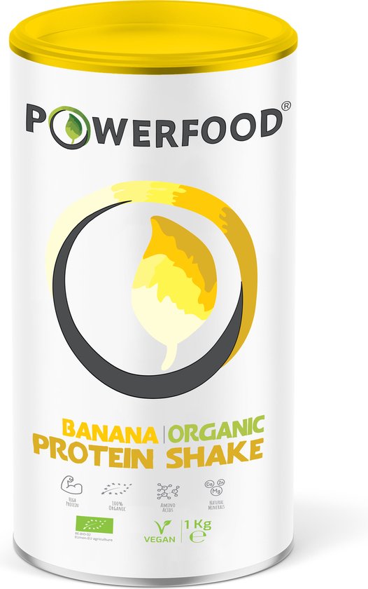 PowerFood Organic Protein Shake Banana 1kg | bol