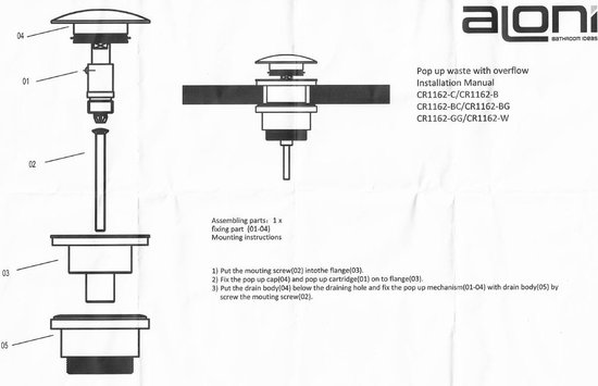 Aloni Afvoerplug Met Overloop 5/4 Geborsteld Koper | bol