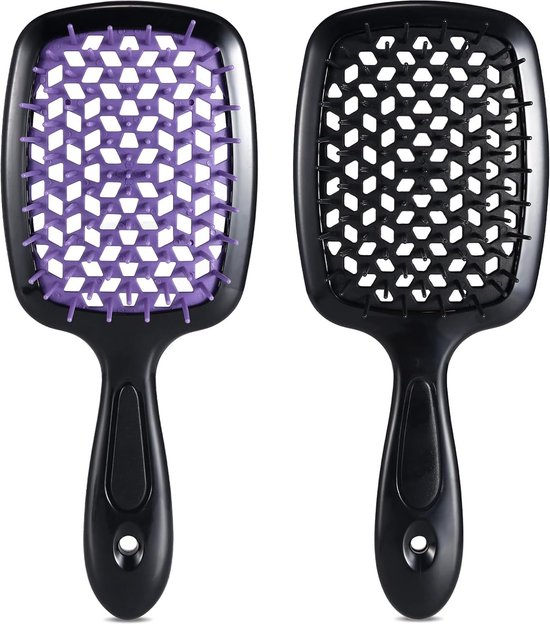 Haarborstel set van 2, ontwarrende borstel voor natuurlijk haar voor ...