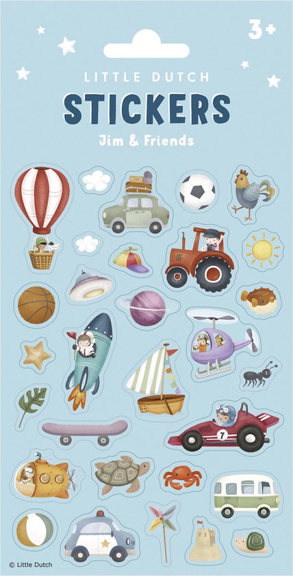 Little Dutch stickervel Jim & Friends - stickers met jongens en ...