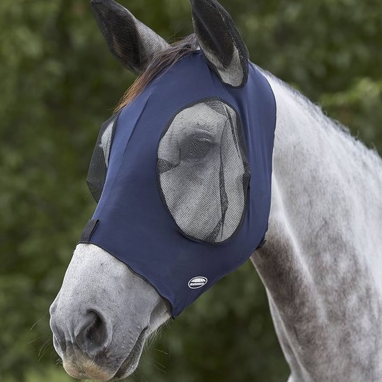 Weatherbeeta - Deluxe Stretch Bug Eye Saver - Met Oren -Navy - Zwart ...