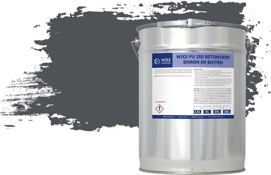 Wixx PU 250 Betonverf Buiten en Binnen - 2.5L - RAL 7015 | Leigrijs | bol