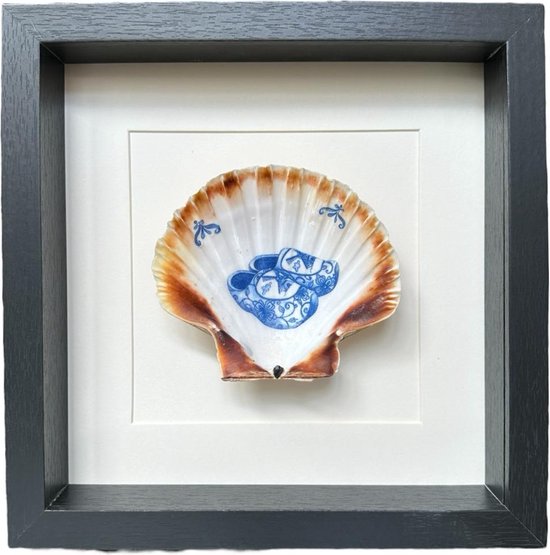 Mijn Pronkstuk - Gouden sint-jacobsschelp met klompen delfts blauw ...