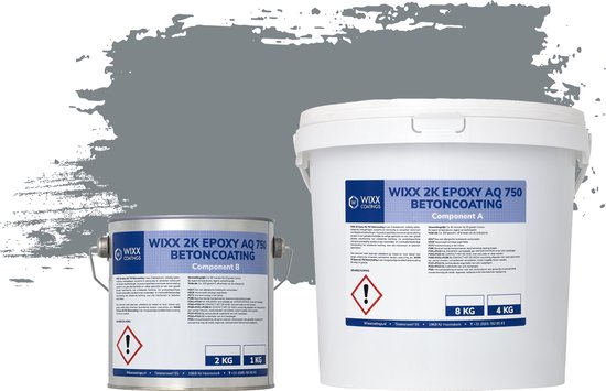 Wixx 2K Epoxy AQ 750 Betoncoating - 5kg - RAL 7046 | Telegrijs 2 | bol