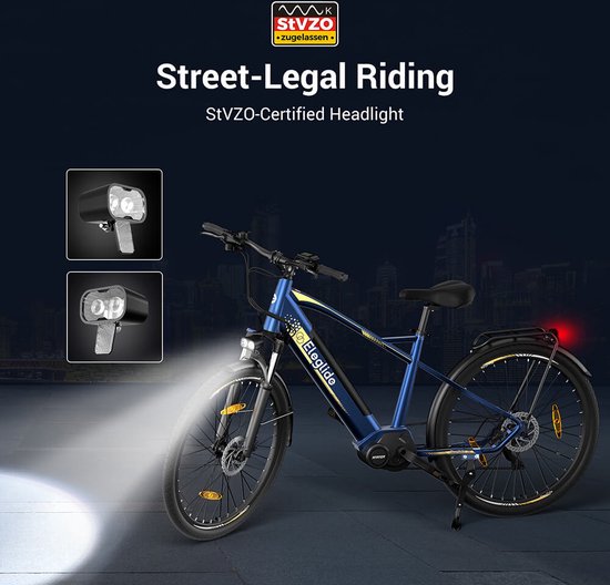 Eleglide C1 27,5 inch Trekkingfiets met 250W Ananda Mid-Drive motor, 14 ...