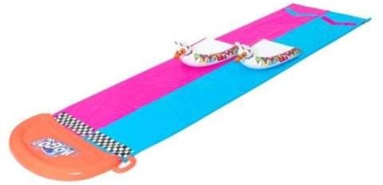 Bestway Dubbele Waterglijbaan "Lama Rama" H2GO - 488 cm Lang Plezier | bol