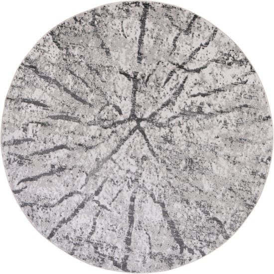 Tapiso Sky Rond Vloerkleed Hoogpolig Grijs Shaggy Woonkamer Tapijt Maat ...