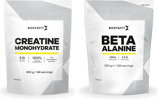 Body&Fit Beta Alanine 300 gram + Creatine Monohydraat 500 gram | bol