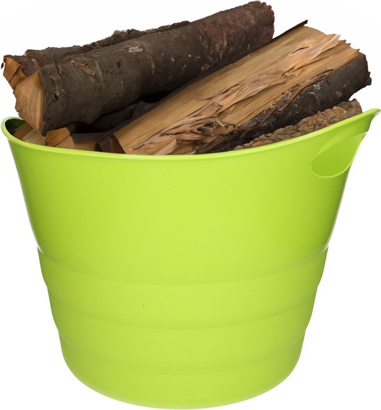 Haardblokken/houtblokken flexibele emmer/kuip - lime groen - 42 liter ...
