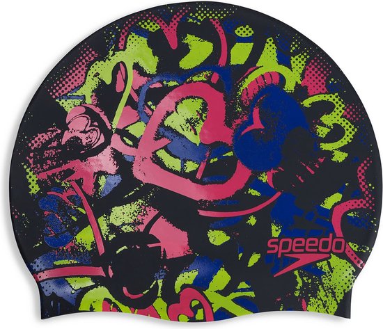 Speedo Printed Silicone Black/Flare Pink | bol
