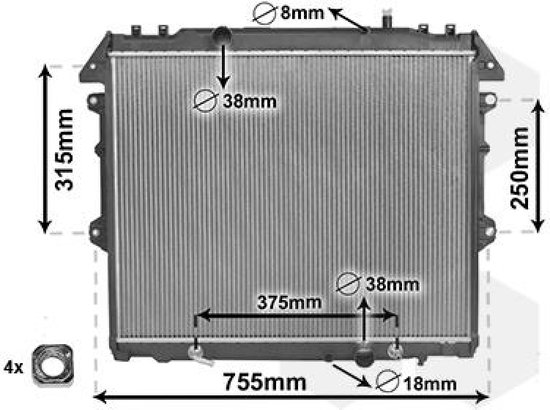 Van Wezel - RADIATOR VOOR TOYOTA HILUX 2005-2012 164000L130 | bol