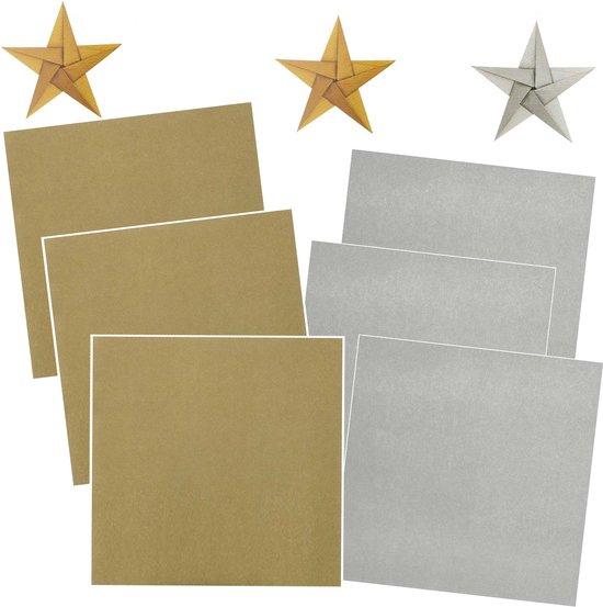 Origami Papier Goud & Zilver - 32 Vellen Origami Knutselpapier 10x10 cm ...