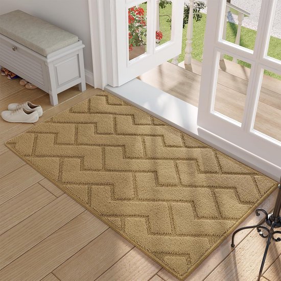 Deurmat Bruin 80 x 120 cm Wasbare deurmat voor binnen en buiten ...