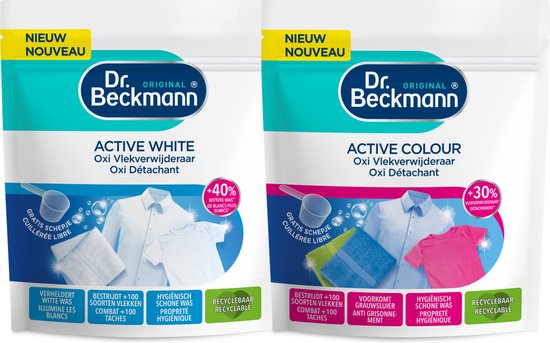 Dr. Beckmann Oxi poeder voordeelset - Oxi Active White + Oxi Active ...