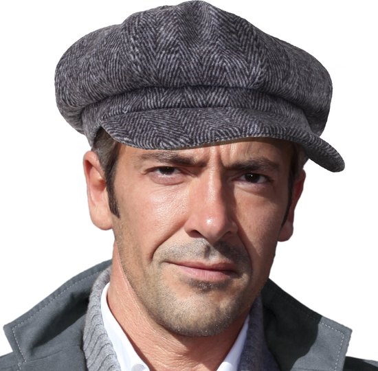 Funny Fashion Verkleed pet/hoed Bakerboy - voor heren - grijs - jaren ...
