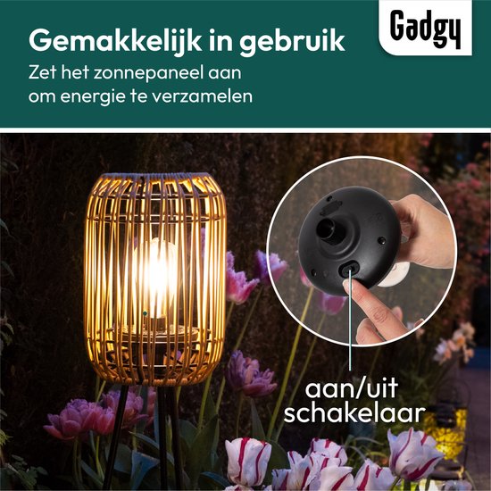 Gadgy Solar Tuinverlichting Staande Lamp Terras - Buitenlamp Zonne ...