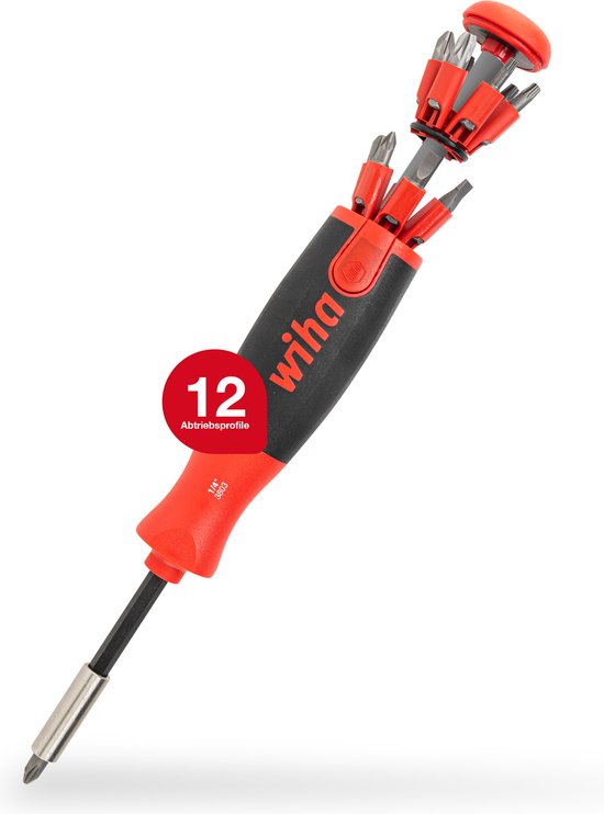 Wiha Schroevendraaier met bitmagazijn LiftUp 25 magnetisch assorti met 12 bits | bol