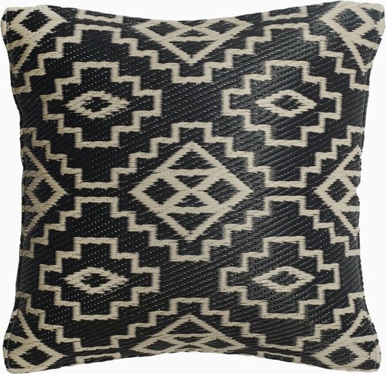 LM-Collection Tabora Tuinkussen - 42x15x42cm - Zwart/Wit - Plastic ...