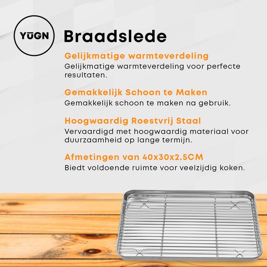 YUGN Braadslede Ovenschaal Braadslee Oven - 40x30x2.5CM - Braadslede ...