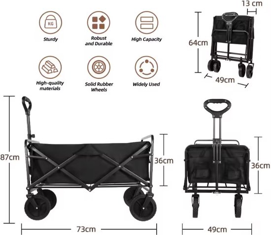 Bolderkar - 5 inch - Inklapbaar - Handkar - Transportkar ...