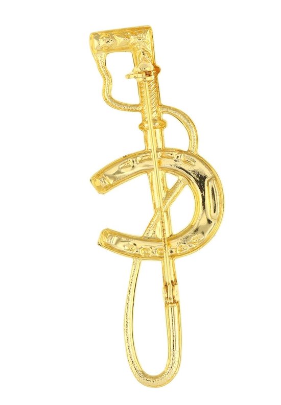 Behave® Broche dressuur hoefijzer en ruiters zweep 7 cm | bol.com