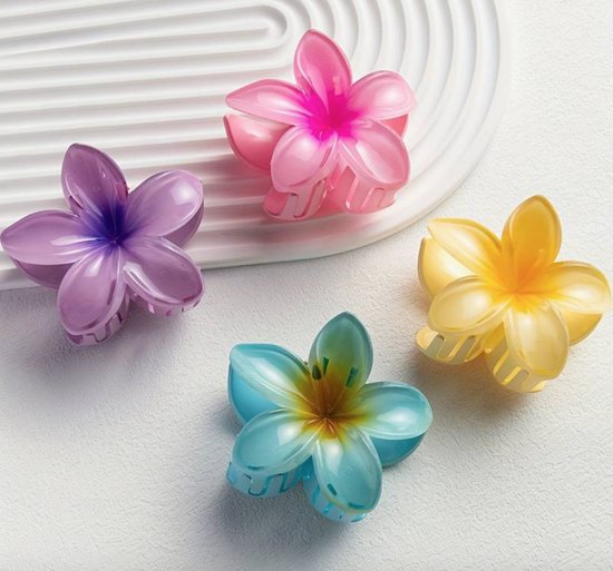 4 Stuks - Dames Plastic Mode Haarklauwen - Bloemvormige Haarclips ...