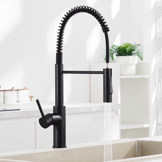 CECIPA max Keukenkraan Zwart - Keukenkraan Met Uittrekbare Uitloop - Handdouche... | bol