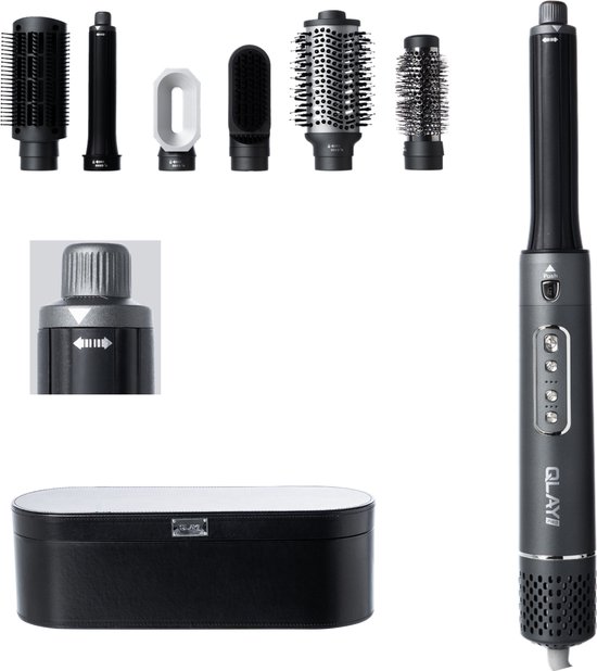 QLAY PRO airstyler 6 in 1 set - Airstyler krultang 6 in 1 multi styler ...