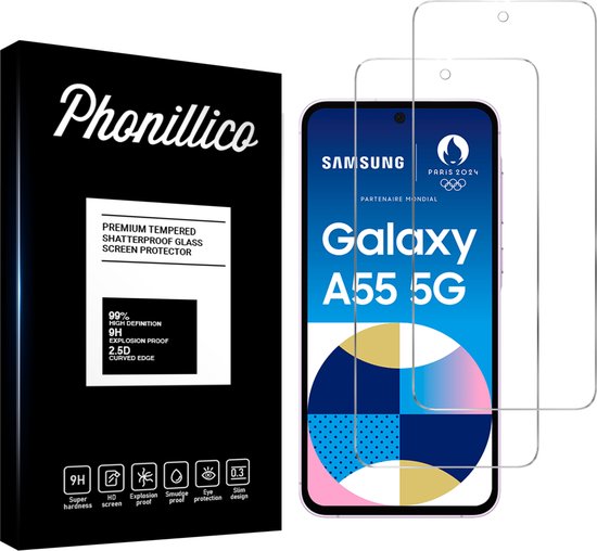 Samsung Galaxy A55 5G - 2 stuks Beschermglas Screenprotector van glas Transparante... | bol
