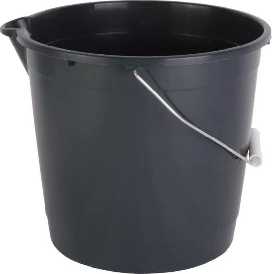 Talentools Huishoud/schoonmaak emmer met tuit - 2x - 10 liter - zwart ...