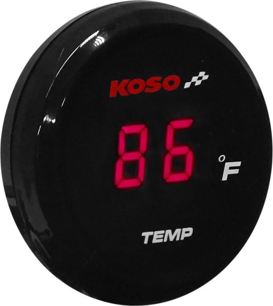 KOSO Temperatuurmeter i-Gear - 0-120 graden - rood display - 12V ...