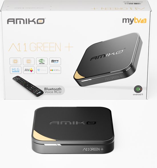 Amiko A11 Green+ 4K UHD Media Streaming Box | bol