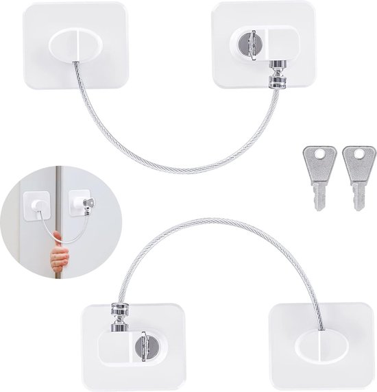 2 stuks koelkastslot raamslot wit met lijm zonder boren kinderslot kast ...