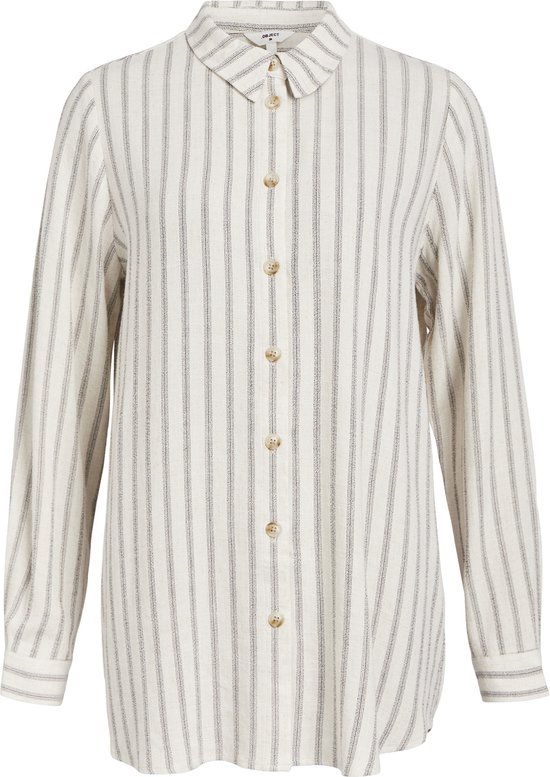 Object Blouse Objsanne L/s Shirt Aop Noos 23044611 Sandshell Dames Maat ...