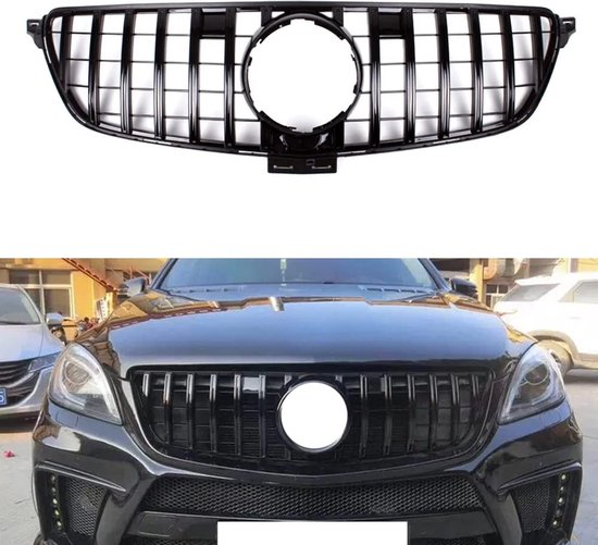 Mercedes GLE W166 (2015-2019) GT-R Panamericana Style Grill Glans Zwart ...
