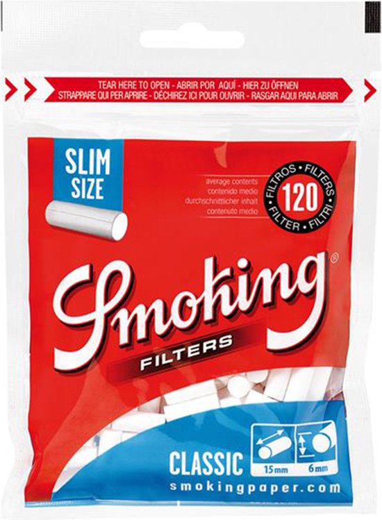 Smoking Classic Slim Filters 6mm 30 zakjes | bol