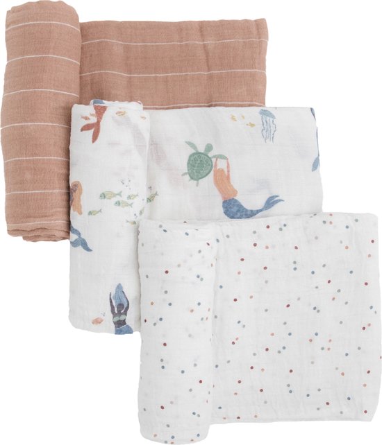 Little Unicorn Inbakerdoek Mermaids Set - Katoen - 3 - stuks | bol