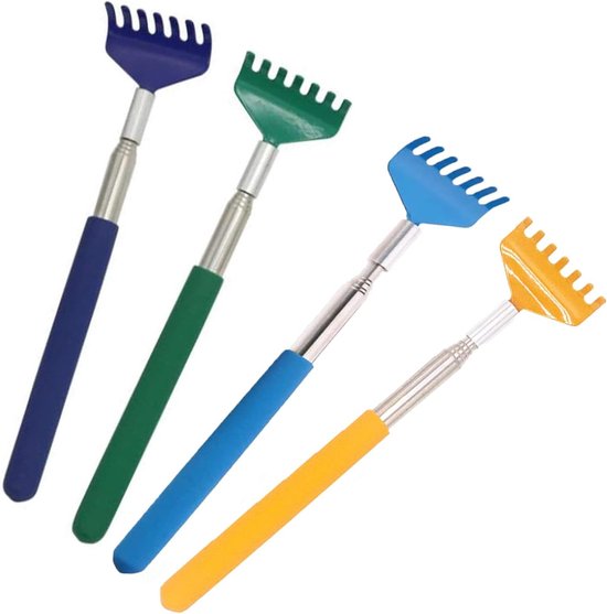 4 stuks rugkrabbers, roestvrij staal, telescopische rugkrabber ...