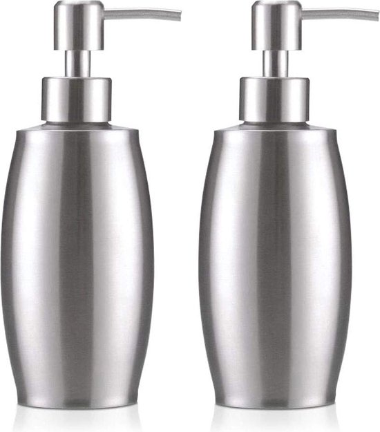 Zeepdispenser, 2 stuks 350 ml roestvrij stalen dispenser voor vloeibare ...