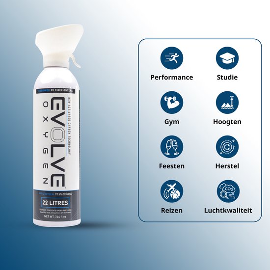 Evolve Oxygen Pure Zuurstof - Tegen vermoeidheid en stress - 22L | bol