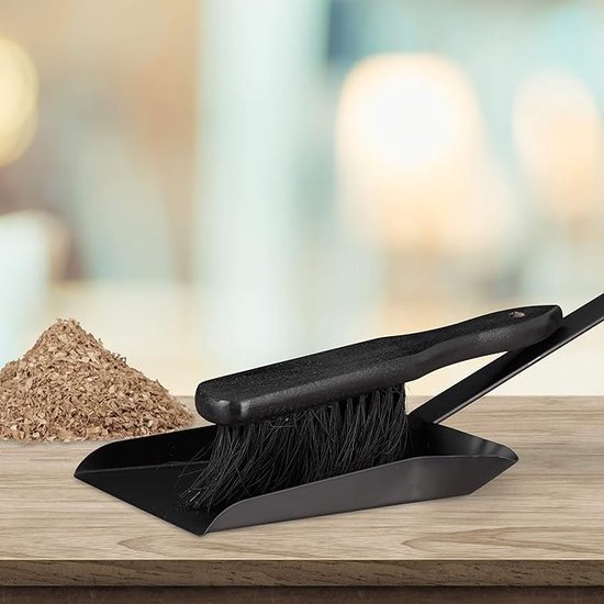 stoffer en blik, met ophanggat, van staal, voor binnen & buiten, set ...