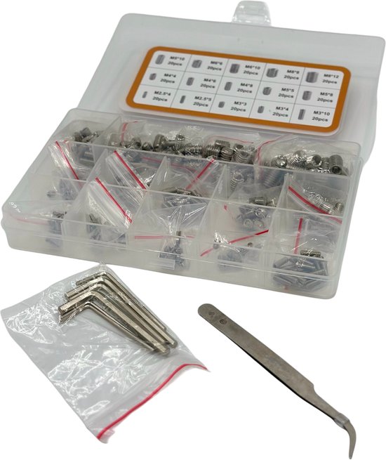 MGM Trading Set van 300 VIGRUE binnenzeskant inbusschroeven, assortiment M2.5 M3 M4 M5... | bol