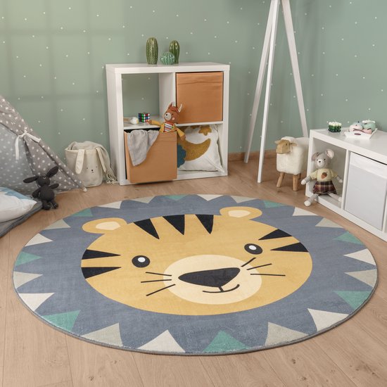Paco Home Tapijt Rond Kinderen Kinderkamer Leeuwenhoofd Berenhoofd ...