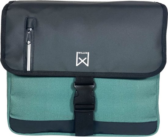 Willex Fietstassen zakelijk 30 L canvas groen en zwart | bol