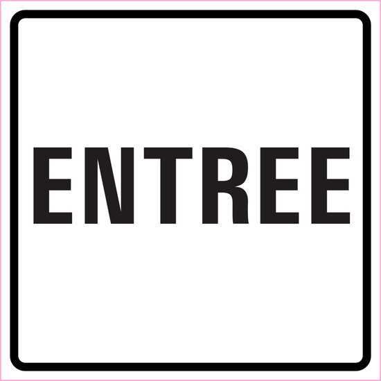 Entree sticker, wit zwart 400 x 400 mm | bol