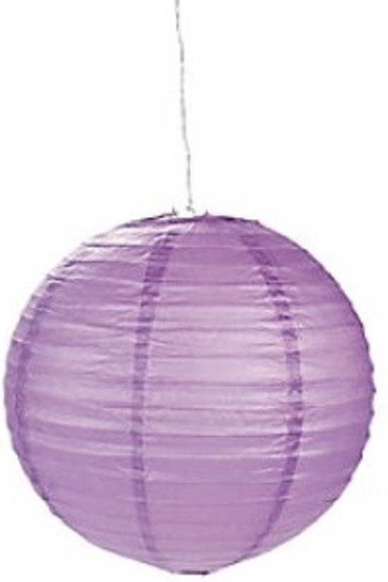 Papieren lampion lila - 30 cm - 6 stuks - papieren lantaren | bol