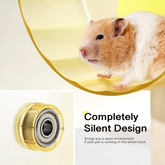 Hamsterfiets, 22 cm hout, stille hamsterloopfiets, verstelbare basis, transparante... | bol