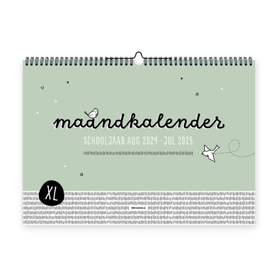 Maandkalender schooljaar 2024-2025 | A3 formaat XL (42x30cm ...